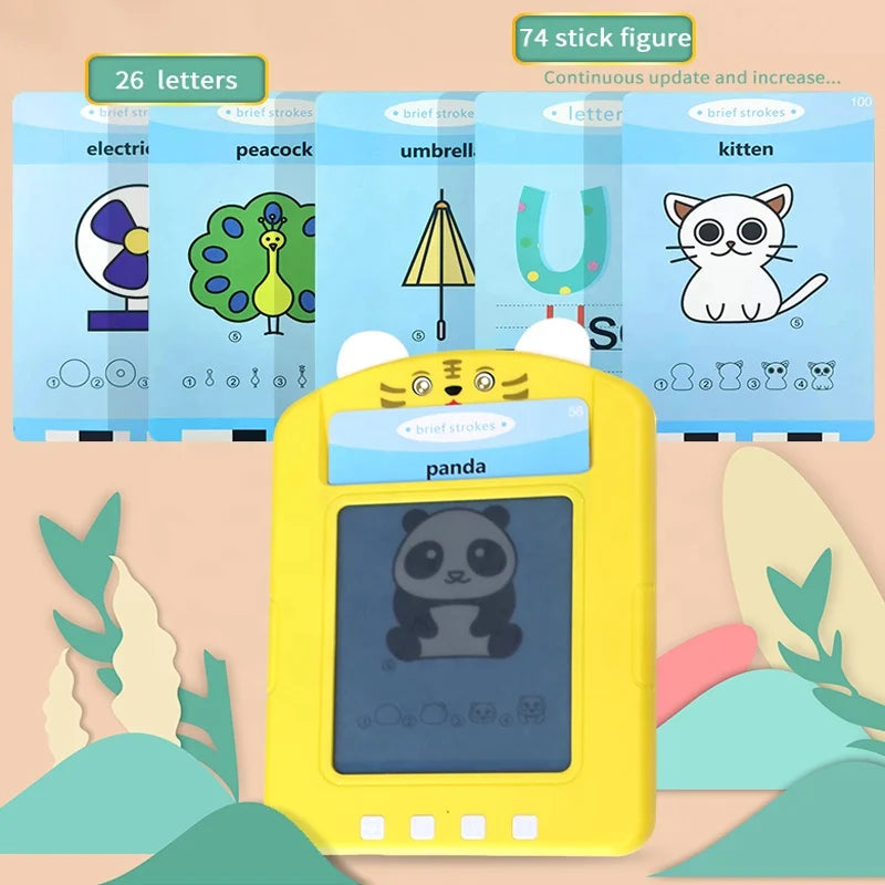 Samtoy 2 In 1 Flash Cards Preschool Drawing Writing Pad Card Machine ...