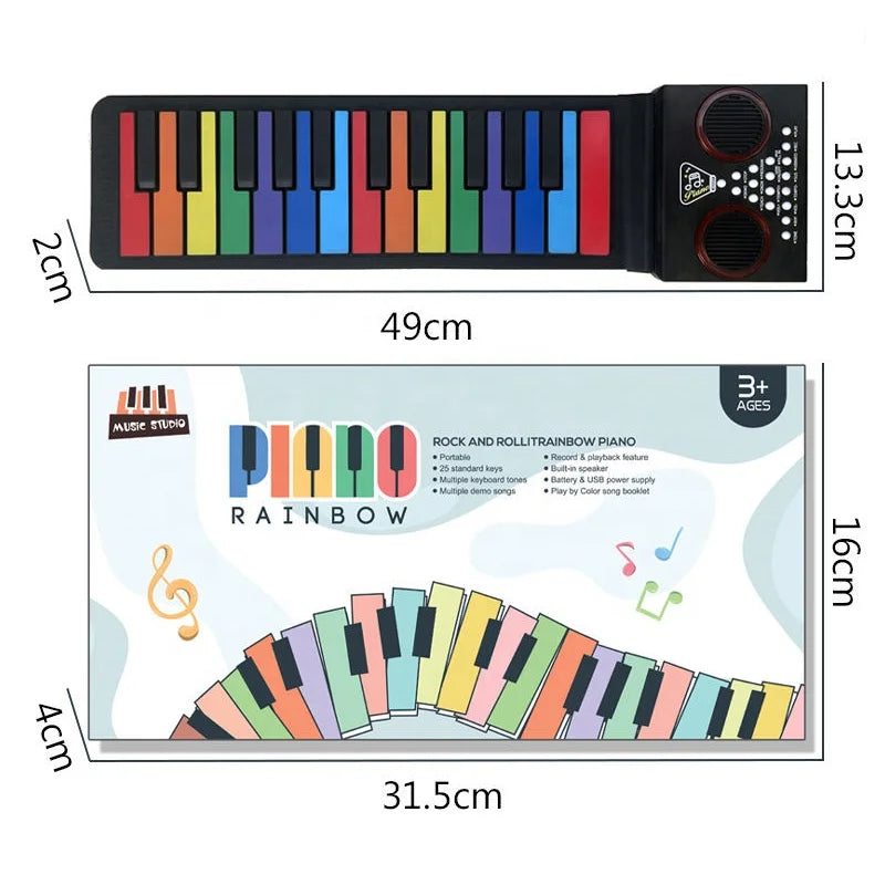 Wholesale 25 Keys Educational Portable Folding Rainbow Colorful ...