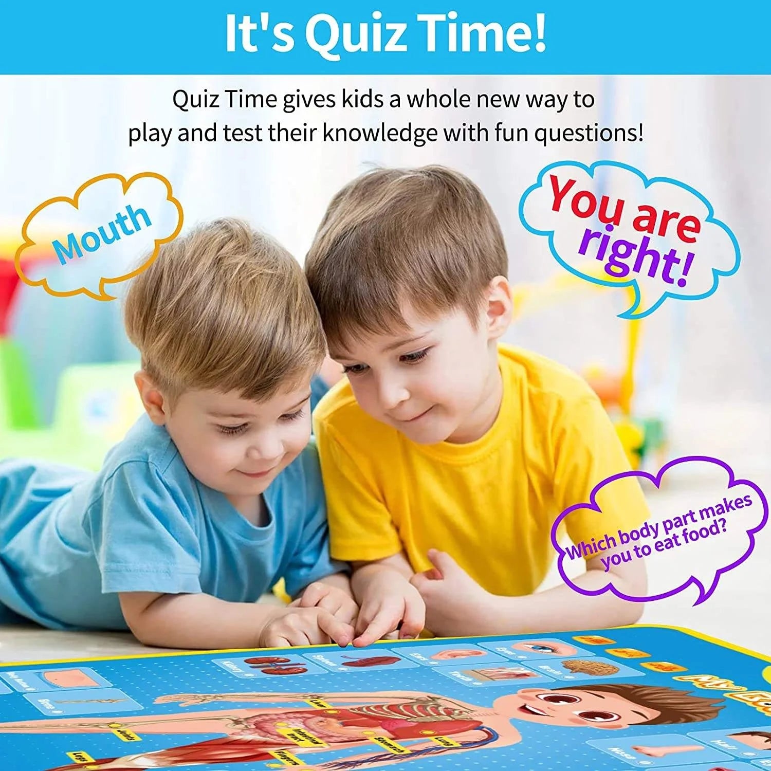 GaryToy Kids Interactive Educational Human Anatomy Wall Chart Talking ...